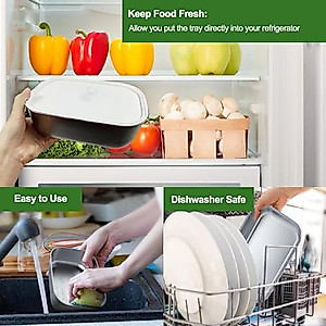 Electric Heated Lunch Boxes Adults,80W Faster Food Warmer, Lonchera Eléctrica Portátil 1.8L +1L Double Layer Leak-Proof Heated Lunchbox for Car/Truck/Office/Home With Fork & Spoon&Bag&0.45L Fruit Box