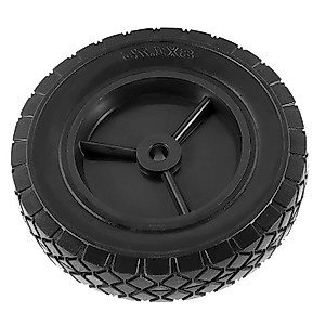 KOHAND 4 Pack 8 Inch Rubber Replacement Tire, Semi-Pneumatic Tire Plastic Wheel with 1/2-Inch Bore Offset Axle for Hand Trucks, Lawnmowers, Utility Carts, Black