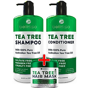 BELLISSO Tea Tree Oil Hair Mask, Shampoo and Conditioner Set