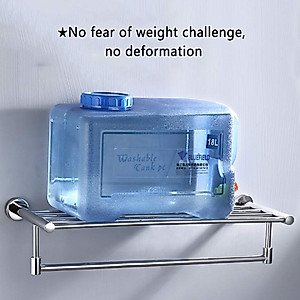 GLJ Floating Shelves Stainless Steel Drain Storage Rack, Bathroom Shower Shelf, Wall-Mounted Kitchen Spice Rack, with Towel Bar