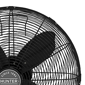 Hunter Fan Company Classic 16 in. 3 Speed Wall Fan in Matte Black with Oscillation and Adjustable Head