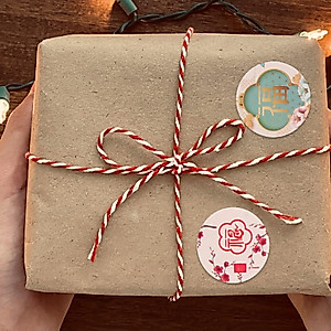 NOLITOY 4 Rolls Chinese New Year Stickers 2023 Chinese Character Self Adhesive Candy Stickers Labels Envelope Decals for DIY Crafts