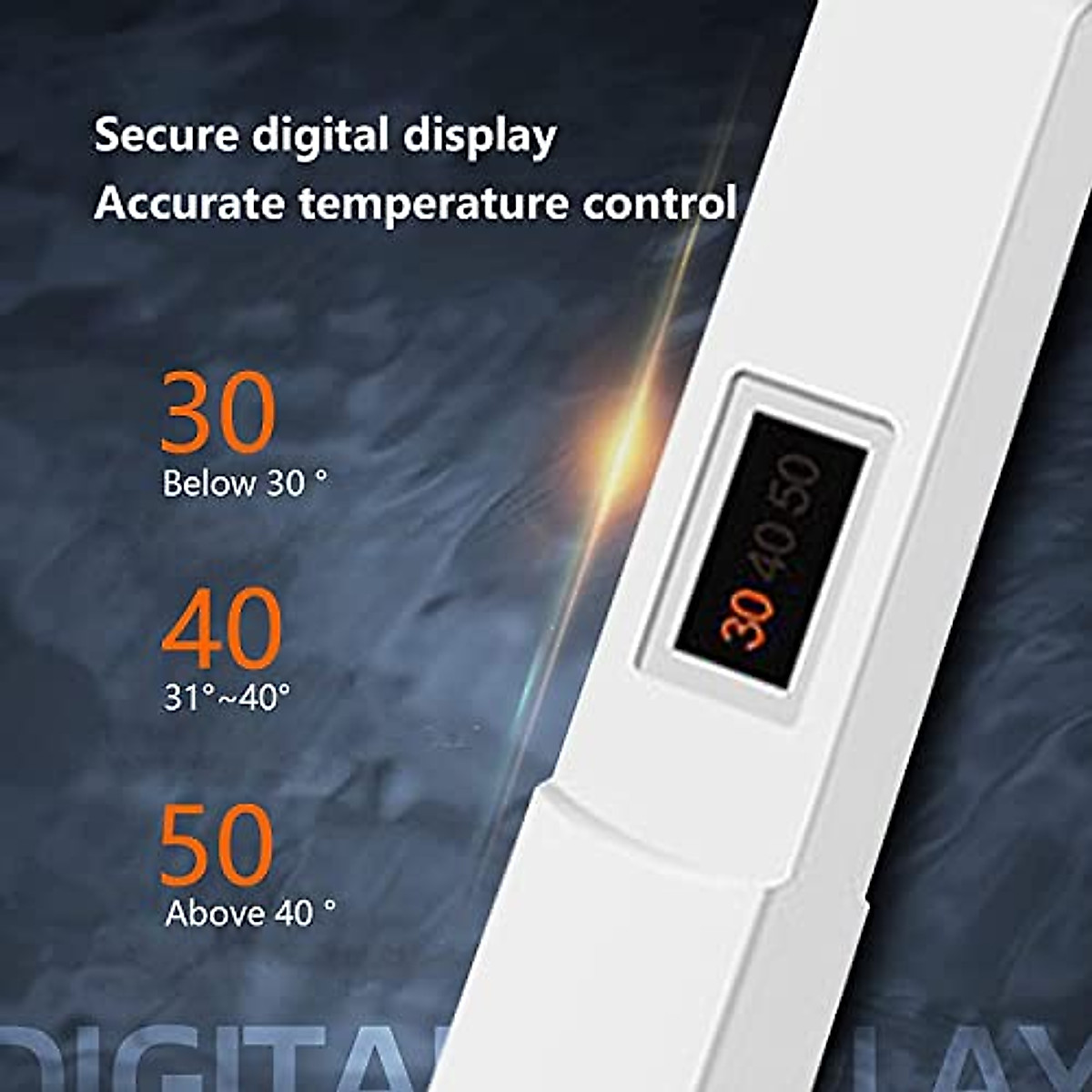 LED Digital Temperature Display High-Pressure Handheld Showerhead Water Temperature Control Water-Saving Filtration for Dry Hair and Skin Hassle-Free Installation (White)