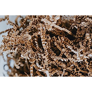 HowenDay Crinkle Cut Paper Shred Filler - Kraft (2 pounds) for Gift Wrapping, Packing & Filling Gift Baskets