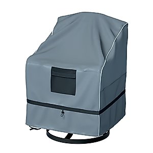 GimaiOurunOutdoor Swivel Lounge Chair Cover 1 Set, Waterproof Heavy Duty Outdoor Chair Cover, Outdoor Lawn Patio Furniture Rocking Chair Cover, (30 W x 35 D x 38.5 H inches), Gray