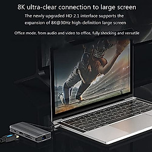 USB C Hub Multiport Adapter,8 in 1 USB Docking Station USB C Hub,3.1 Adapter HD SD /TF Card Reader for MacBook Air Ipad Laptop Computer Peripherals