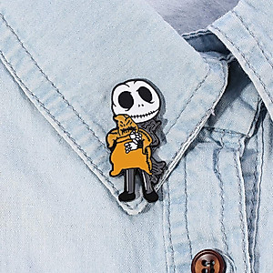 Night Before Christmas Series Enamel Pin - Creative Cute Oogie Boogie Jack and Sally Brooches Badges Gifts for Fans, Cartoon Pin for Backpack Bag Hat Collection (Jack A)