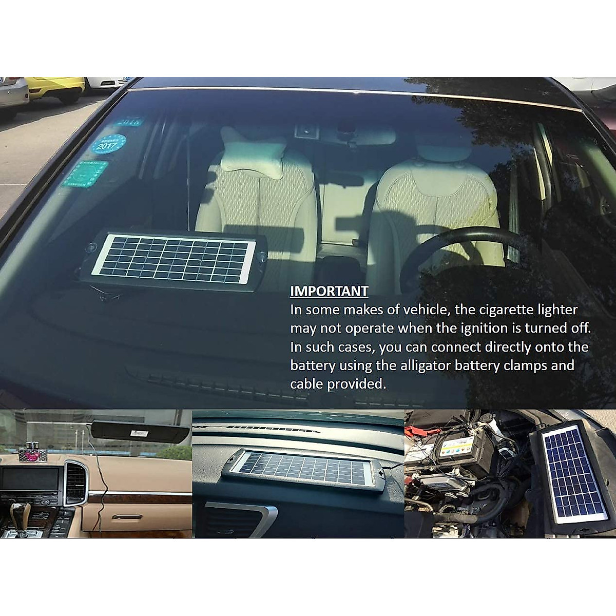 Sunway Solar Car Battery Trickle Charger & Maintainer 12V Solar Panel Power Kit Portable Backup for Car Automotive RV Marine Boat Motorcycle Truck Trailer Tractor Powersports Snowmobile Farm Equipment