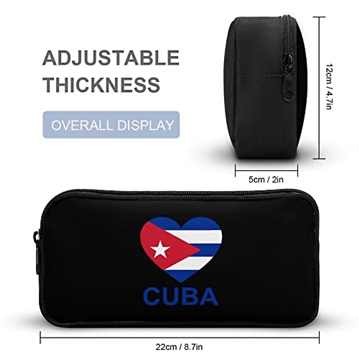 Love Cuba Pencil Case Pencil Pouch Coin Pouch Cosmetic Bag Office Stationery Organizer