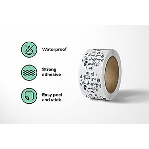 Cute Thank You Stickers (500 Count) Thank You for Supporting My Small Business Stickers 1.5” Round Waterproof Stickers Small Business Supplies Thank You Sticker Rolls - Skull Rose