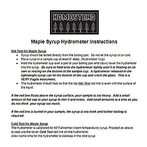 Maple Syrup Hydrometer - Measure Sugar and Moisture Content (Density) of Boiled Sap - Baume and Brix Scale - Calibrated to Create Pure Maple Syrup