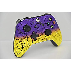 Hand Airbrushed Fade Custom Controller - Compatible with Xbox One (Matte Purple & Yellow)
