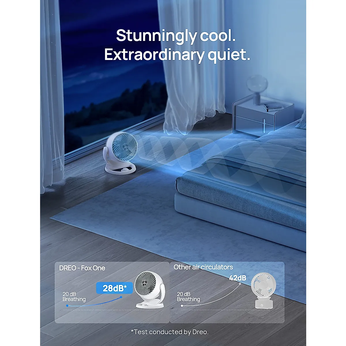 Dreo Nomad One Tower Fan Home Bedroom Fan - Quiet Cooling Fans to Circulate Air for Entire Room, Adjustable, Energy-Efficient, Portable