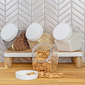 Cornucopia Plastic Hexagon Shaped Jars (4-Pack, 30oz); Value Pack of Containers for Snacks, Gifts and Storage, 2 1/2 Cup Capacity, 5 x 5 x 3 Inches