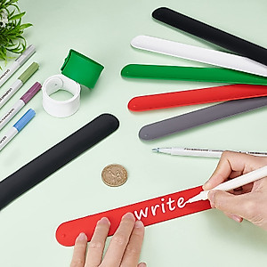 NBEADS 10 Pcs 5 Colors Silicone Covered Metal Strips, 8-1/2" in Length Silicone Flip Wraps Poster Holder Wrapping Paper Holder Stabilizer Slap Bands for Home Office Storage Organization