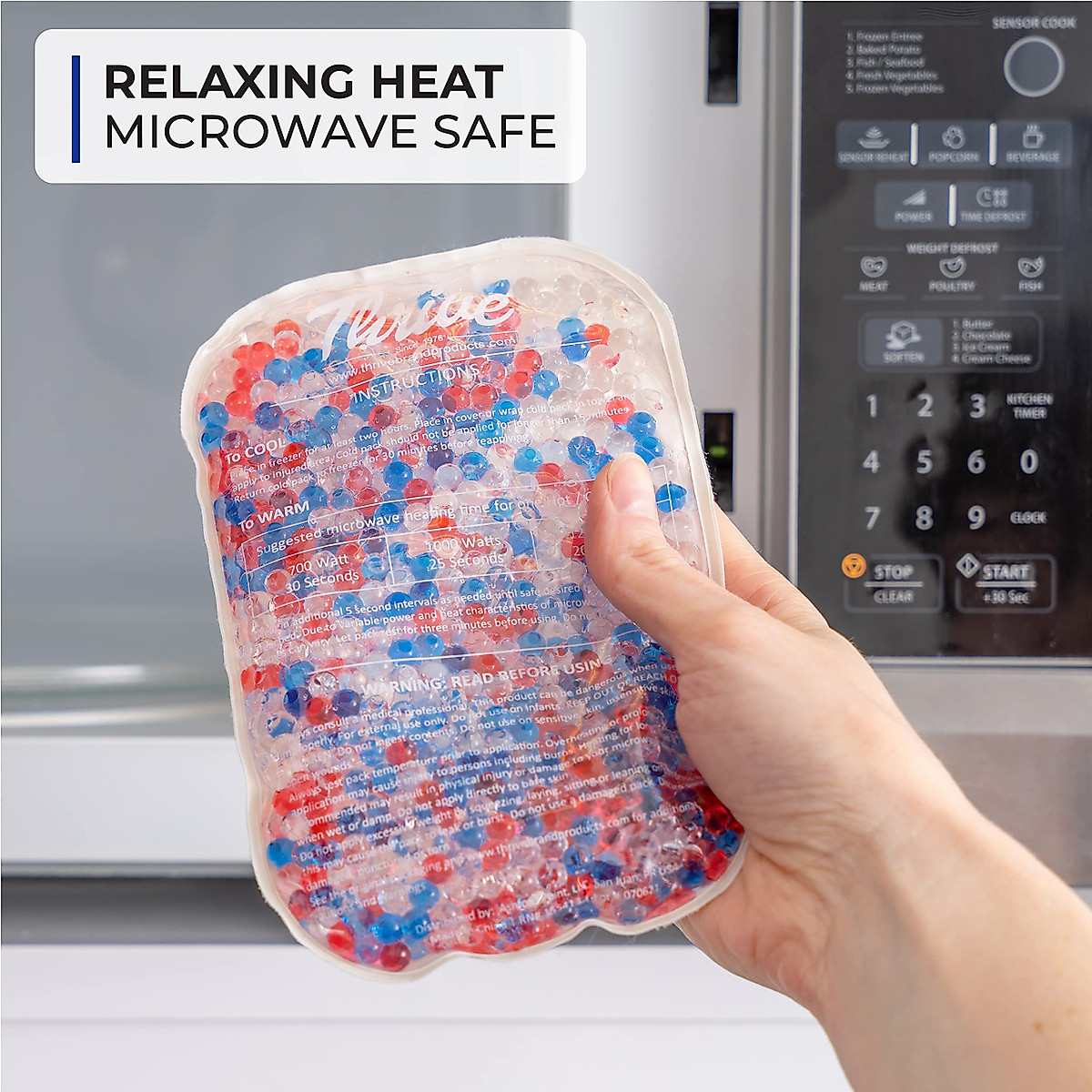 Thrive Reusable Gel Ice Pack for Injuries (2-Pack), FSA and HSA Approved, Flexible Hot and Cold Compress for Knees, Ankles, Arms, and Back