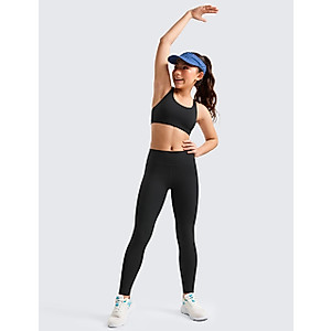 CRZ YOGA Girls Butterluxe Full Length Athletic Leggings - Kids High Waist Lounge Pants Active Dance Running Yoga Tights Black Medium