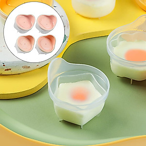 HEMOTON 4pcs Children Steamed Egg Mold Donut Mold Ice Cubes Chocolate Silicone Cupcake Egg Tart Molds Pancake Poaching Rings Diy Mold Pudding Jars Pudding Containers Self Made Pp Baby Mug