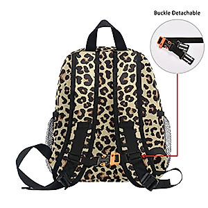 Leopard Cheetah Kids School Backpack Toddler Preschool Shoulder Bookbag Kindergarten Elementary School Bag for Small Boys Girls