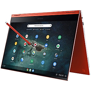 Samsung Galaxy Chromebook 13.3" 4K Touch-Screen for Business, Intel Core i5-10210U Up to 4.2GHz, 8GB RAM, 256GB SSD, Webcam, Wi-Fi, Backlit Keyboard, Chrome OS, Ghost Manta Accessories (Fiesta Red)