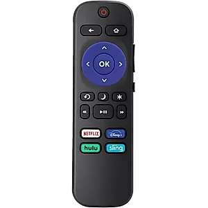 Replacement Remote Control for Onn Roku TV/TCL Roku TV/Element Roku TV/Hisense Roku TV Remote with Netflix Disney Plus HULU Sling【Only Works with Roku TV, Not for Roku Stick and Roku Box】
