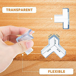 Corner Protector Baby Proofing Safety Table Corner Guards Baby Proof Safety Products Pre Taped Furniture Protector Clear Edge Bumpers Guard for Baby, Kids, Fireplace, Countertop (8)