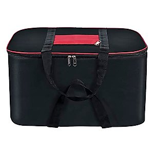 Storite Nylon Big Underbed Storage Bag Moisture Proof Cloth Organiser with Zippered Closure and Handle(BlackRed, 54x46x28cm) Rectangular (1 Pack)