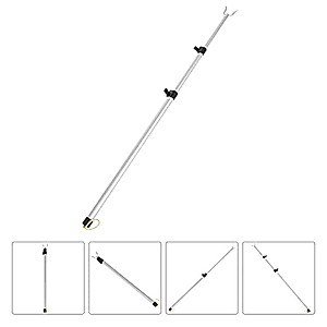 YARNOW Closet Pole with Utility Hook 49.12Inch Long Retractable Reach Hooks for High Area, Shelf, Closet Top