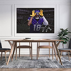 DANIMAMA Sports Star Justin Jefferson Signed Poster Painting Canvas Wall Art 08x12inch(20x30cm)