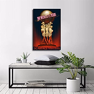 JJIJJ Scarface The World Is Yours Canvas Art Poster And Wall Art Picture Print Modern Family Bedroom Decor Posters 16x24inch(40x60cm)
