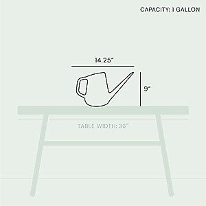 Bloem Fern Watering Can: 1 Gallon Capacity - Grey - Long Spout, Ergonomic Handle, Large Mouth Opening, One Piece Construction, for Indoor and Outdoor Use, Gardening