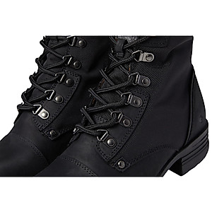 Cobb Hill Women's Brunswick Lace Mid Calf Boot, Black Nubuck/Textile Waterproof ECO, 9 Wide