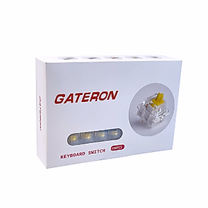 Gateron G Yellow Pro Switches Pre-lubed 3pin RGB SMD Linear for Gaming Mechanical Keyboard(108 Pcs, Yellow)