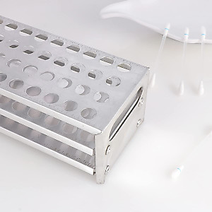 Test Tube Rack Aluminum Blood Collection Tube Holder - School Supply Equipment Storage Organizer for Laboratory (40x12.5)