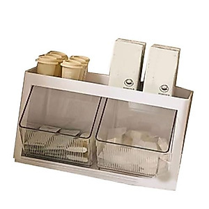 Tea Bag Storage Rack, Multifunctional Space Saving Compact Wall Mounted Coffee Capsule Holder for Office Pantry (Cream White)