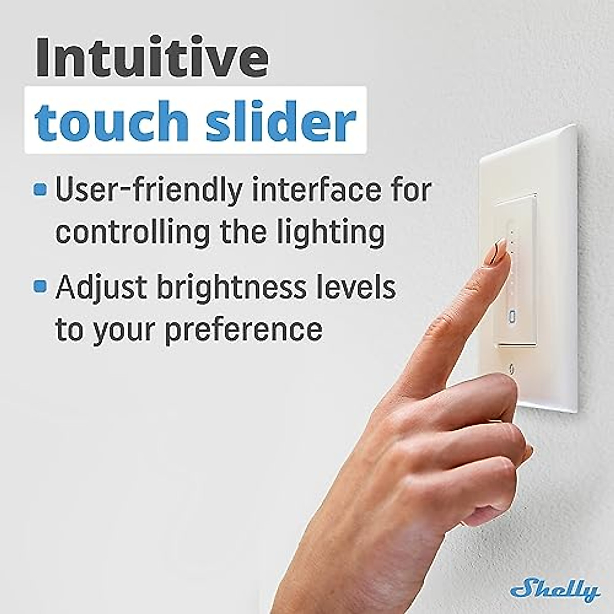 Shelly Plus Wall Dimmer | WiFi Smart Wall Dimmer Relay | Home Automation | Bluetooth Gateway | Compatible with Alexa & Google Home | No Hub Required | Timer Schedule | Dimmable Lights (2 Pack)
