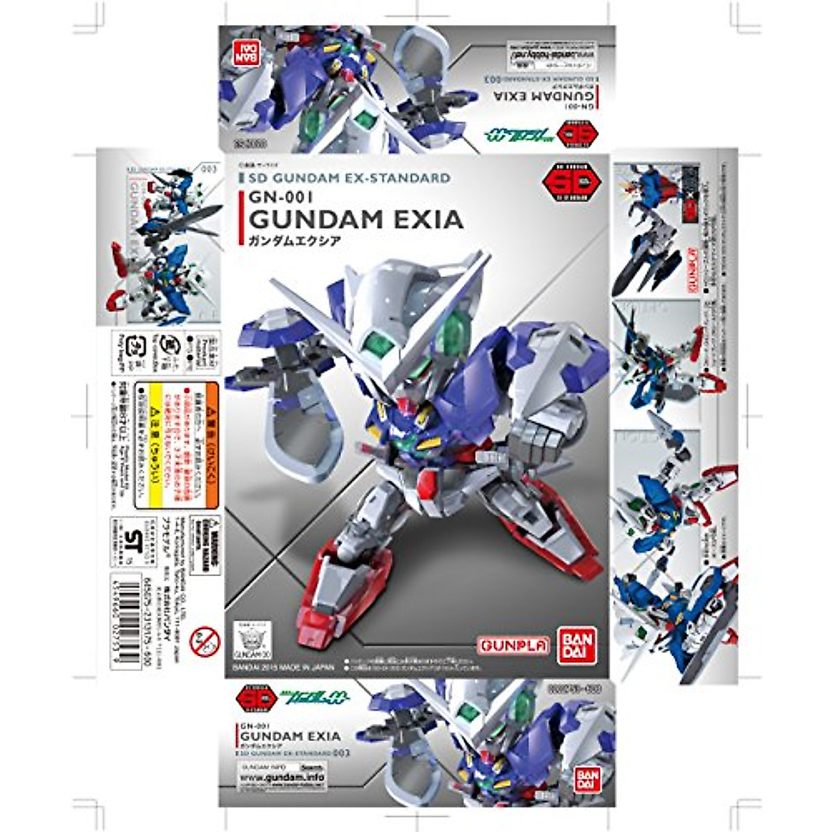 Bandai Hobby SD EX-Standard Gundam Exia Action Figure, Multi-Colored, 8" (BAN202753)