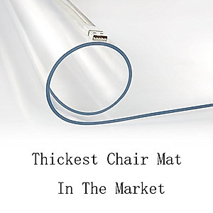 Thickest Chair Mat for Hardwood Floor - 1/8" Thick 47" X 35" Crystal Clear Chair Mat for Hard Floor, Can't be Used on Carpet Floor