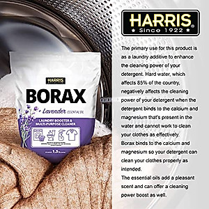 Harris Borax Laundry Booster and Multipurpose Cleaner, 1.5lb (Lavender)