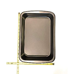 April Supply 9 inch by 14 inch Detroit Style Deep Dish Square Pizza Pan with Sauce Ladle Sicilian Rectangular Bake Dish with Stainless Steel Ladle