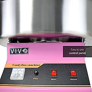 VIVO Pink Electric Commercial Cotton Candy Machine/Candy Floss Maker with Bubble Shield CANDY-KIT-1