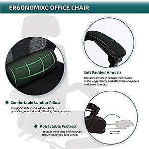 JHK Ergonomic Home Office Mesh Chair, Solid Black