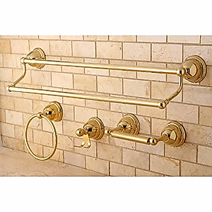 Kingston Brass BAK3963478ORB Restoration 4-Piece Dual Towel Bar Bathroom Hardware Set, 24 inch Length, Oil Rubbed Bronze