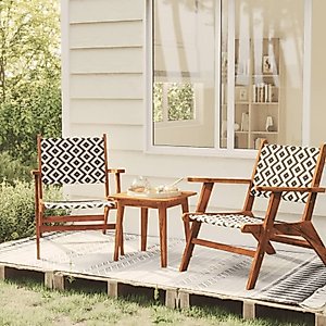 Camerina 3 Piece Patio Bistro Set Bistro Set Patio Furniture Set Patio Bistro Set Outdoor Patio Table and Chairs Solid Acacia Wood 316251