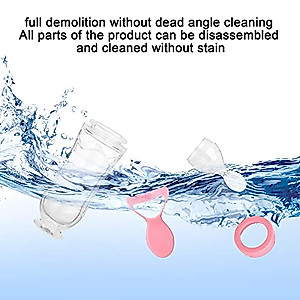 Nuanchu Baby Food Feeder Silicone Squeeze Feeding Spoon Toddler Food Feeder Dispensing Spoon Suction Cup Design Feeder (Pink)