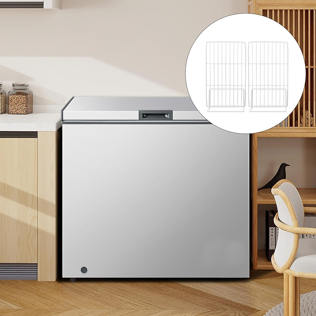 Refrigerator Partition Small Refrigerator Kitchen Refrigerators Refrigerator Divider Freezer Iron Wire Divider Fridge Shelf Cabinet Divider Shelf Dividers White Grid Accessories