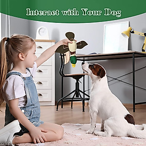 IOKHEIRA Squeaky Dog Toy for Large Breed, Plush with Crinkle Paper, Tug of War for Puppy, Small, Middle Dogs (Brown, Mallard)