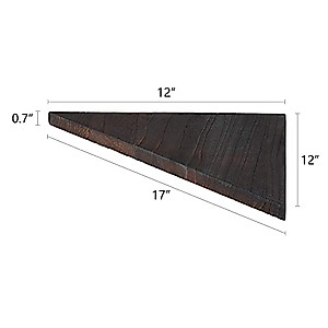 Mkono 5 Pieces Set Floating Shelves for Wall, 2 Pack Rectangle Wood Shelf and 3 Pack Triangle Wood Board Corner Shelves