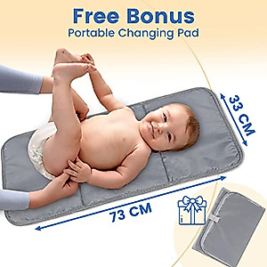 PILLANI Diaper Bag Backpack, Baby Bag for Boys & Girls,Diaper Backpack,Large Baby Diaper Bag for Mom & Travel w/Changing Pad