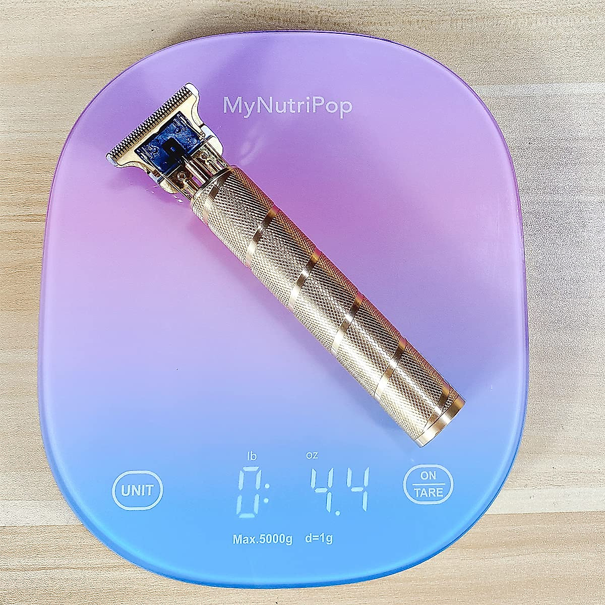 goldseaside Pro T Clippers Trimmer, Electric Pro Li Trimmer T Blade Trimmer Cordless Rechargeable, Professional Baldheaded USB Rechargeable Trimmer Hair Clipper for Men(Gold)